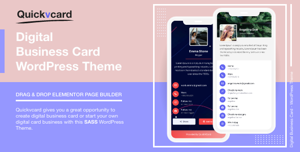QuickVCard - Digital Business Card and Biolink SaaS WordPress Theme by ...