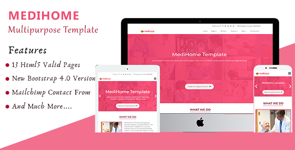 MediHome – Bootstrap 4 Responsive Template for Hospital, Doctor ...
