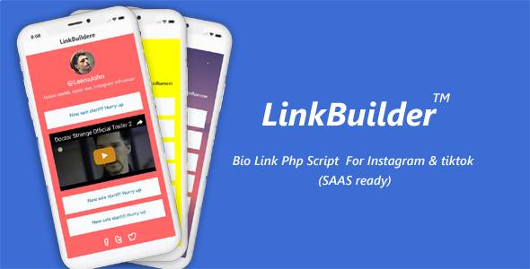 Linkbuilder Bio Links And Url Shortener Platform Saas Php Script By Bestphpscript