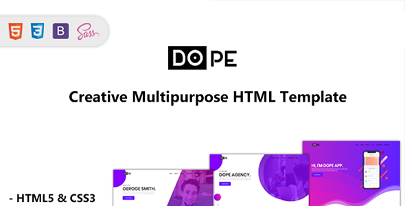 Dope - Multipurpose Bootstrap 4 Free Html Template by Vvvvbbv
