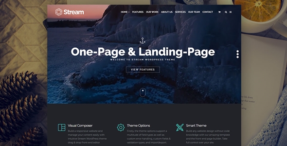 Stream WordPress Theme - One-Page & Landing-Page by Visualmodo